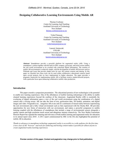pdf designing collaborative learning environments using mobile ar