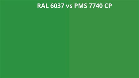 Ral 6037 Vs Pms 7740 Cp Ral Colour Chart Uk
