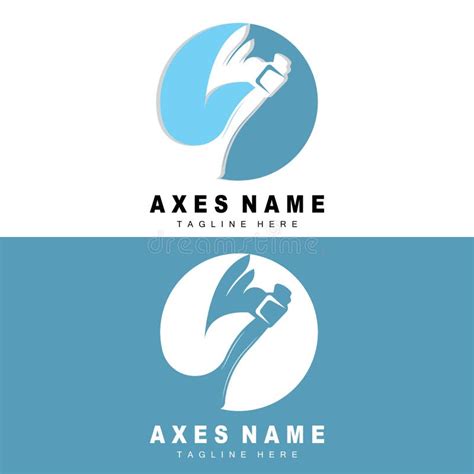 Ax Logo Design War Tool Illustration And Woodcutter Vector Stock