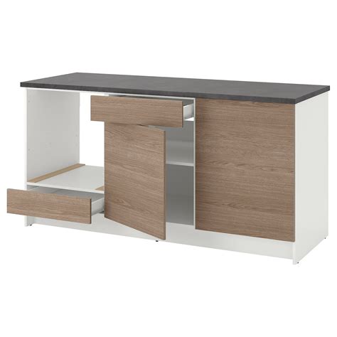 KNOXHULT Base Cabinet With Doors And Drawer Wood Effect Grey 180 Cm