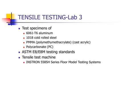 Tensile Testing Materials Science Presentation