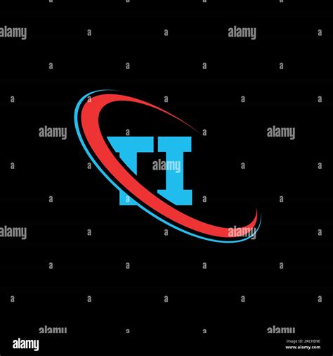 TI T I Letter Logo Design Initial Letter TI Linked Circle Uppercase Monogram Logo Red And Blue