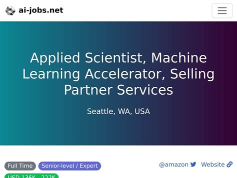 Hiring Applied Scientist Machine Learning Accelerator Selling
