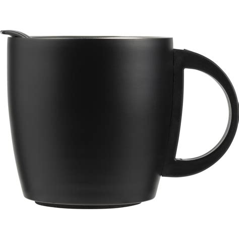 Printed Stainless Steel Double Walled Travel Mug 350 Ml Black Mugs