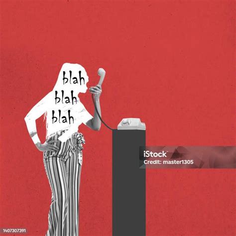 현대 미술 콜라주 아이디어 상상력 예술 초현실주의 전화로 이야기하는 어린 소녀 사회 문제 선전 정신 건강의 개념 매스컴에 대한