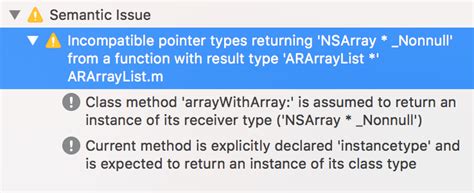 Objective C Incompatible Pointer Types Returning Nsarray Nonnull