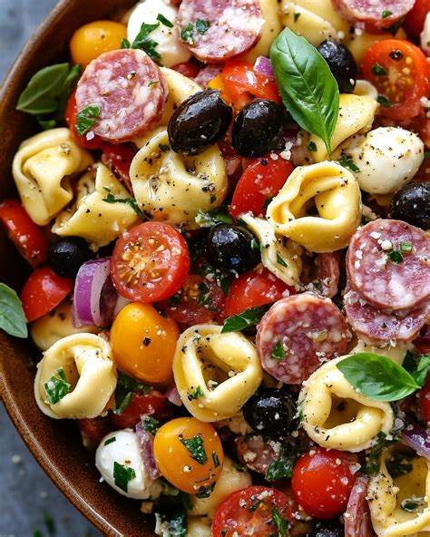 Italian Tortellini Pasta Salad With Salami And Mozzarella Northeast