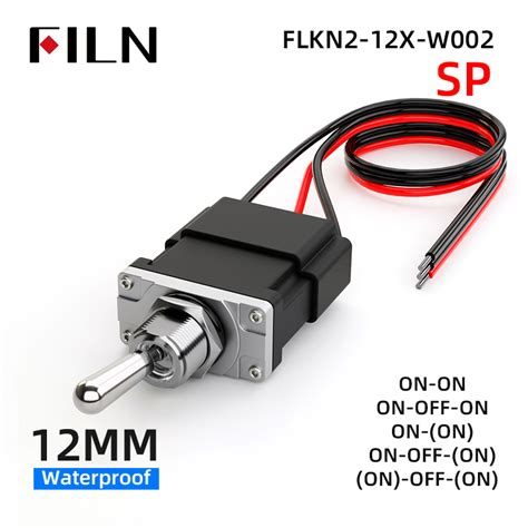 Filn Toggle Switch With Wire 12mm Metal Waterproof Toggle Switch