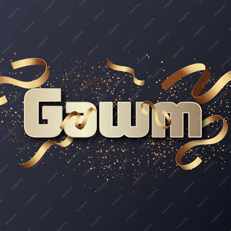 Premium Photo Gawm Text Effect Gold  Attractive Background Card Photo