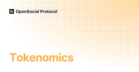 Tokenomics Opensocial Protocol