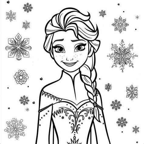 Dibujo De Elsa 01 De Frozen Para Colorear