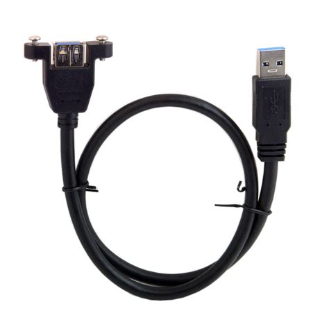 Cy Usb 30 A Type Male To Female Extension Cable With Panel Mount