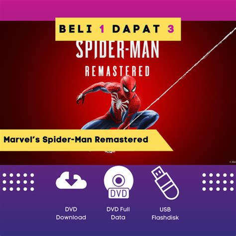 Jual Marvels Spider Man Remastered Game Pc Original Dvd Dl 60gb