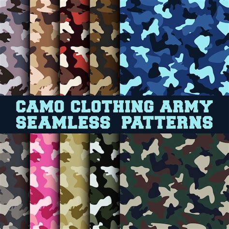Conjunto de camuflagem vestuário padrão uniforme do exército Vetor
