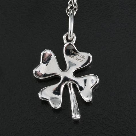 Hallmark Sterling Silver Diamond Four Leaf Clover Necklace Ebth