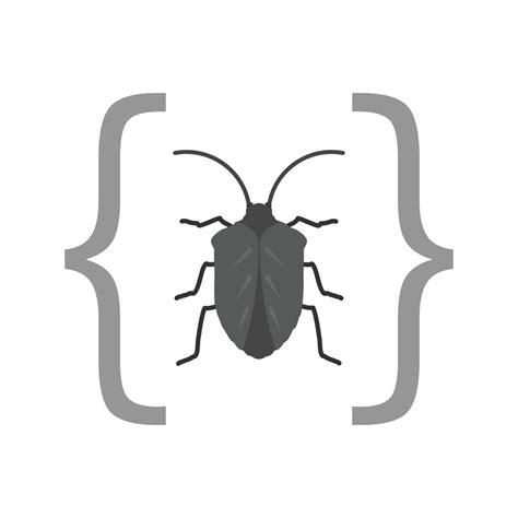 Bug In Code Flat Greyscale Icon Vector Art At Vecteezy