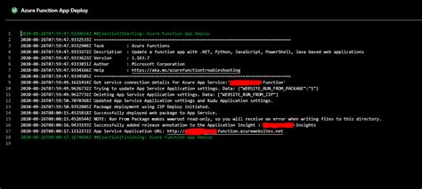 deployment azure function deployed from package updates not visible