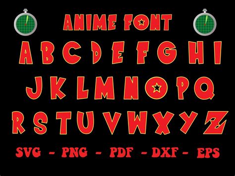 Anime Font Svg Anime Alphabet Svg Fonts School Font Digital