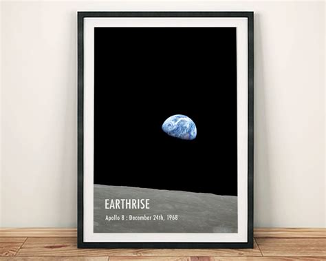 Earthrise Photo Apollo 8 Space Art Poster Pimlico Prints