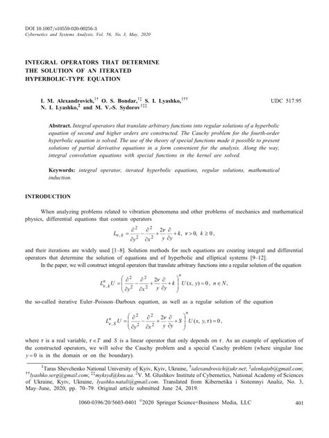 Pdf Integral Operators That Determine The Solution Of An Iterated