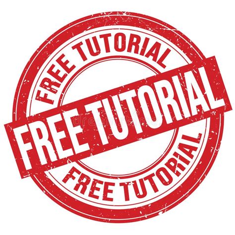 Free Tutorial Text Written On Red Round Stamp Sign Stock Illustration