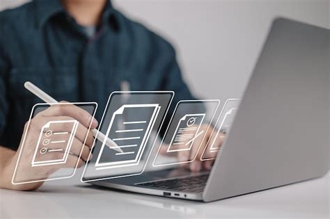 Premium Photo Ideas For A Paperless Workplace Document Management And