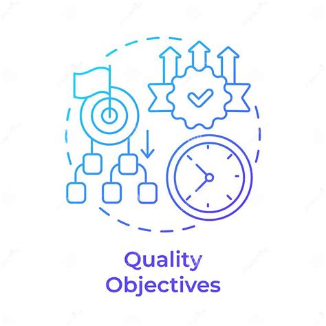 Quality Objectives Blue Gradient Concept Icon Stock Vector