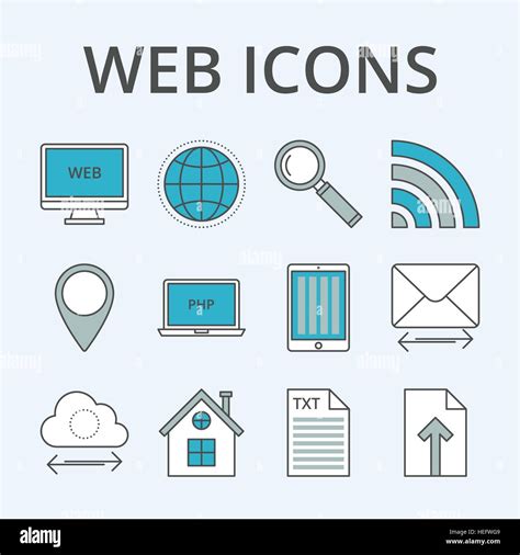 Vector Illustration Of A Set Linear Icons Stock Vector Image Art Alamy