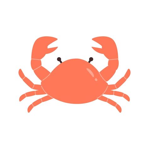 Premium Vector Red Crab Flat Vector Illustration