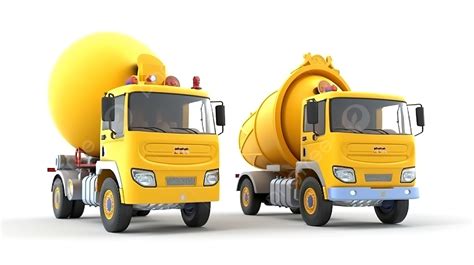 콘크리트 믹서 트럭으로 건설 장비 흰색 배경 설정의 3d 렌더링 자동차 트럭 트레일러 트럭 화물 밴 배경 일러스트 및 사진 무료 다운로드 Pngtree