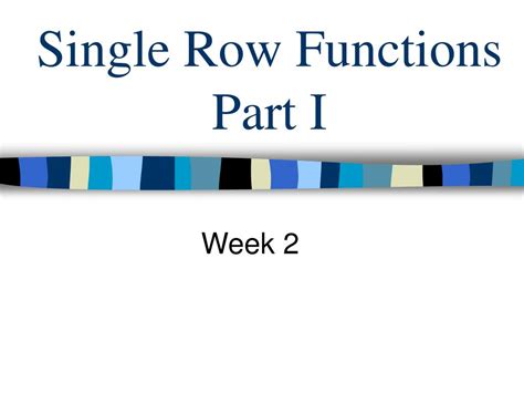 PPT Single Row Functions Part I PowerPoint Presentation Free Download ID 5057440