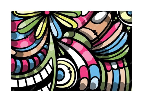 Premium Vector Colorful Abstract Background Doodle Art Template