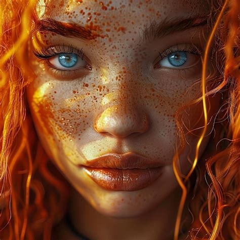 Ethereal Vision A Mesmerizing Portrait Of A Woman With Piercing Blue