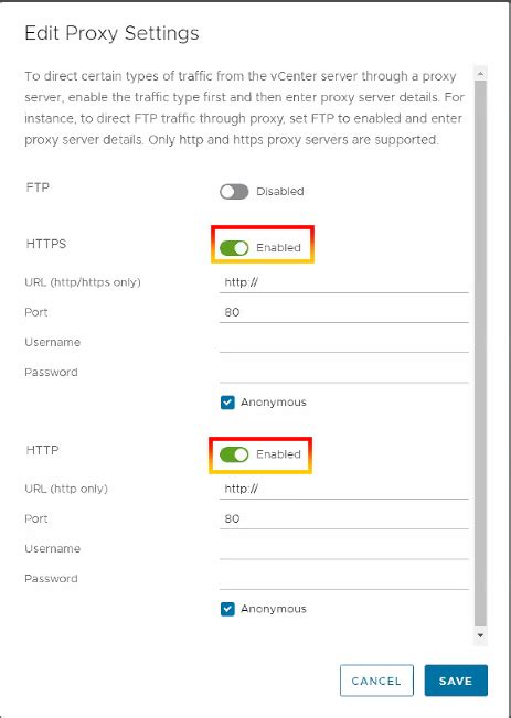 failed to deploy ovf package throwable with proxy enable