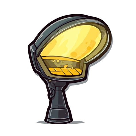 Lampu Kartun Dengan Emas Di Dalam Clipart Vektor Lampu Stadion Stiker