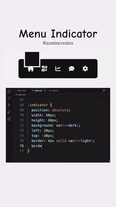 Menu Indicator Webdevelopmentfrontenddevelopmenthtmlcsswebdesigntip