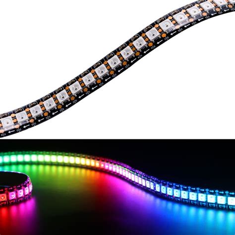 CybXnbada M WS B Led Strip Pixels Leds M Smart RGB Led Strip Light Black White PCB