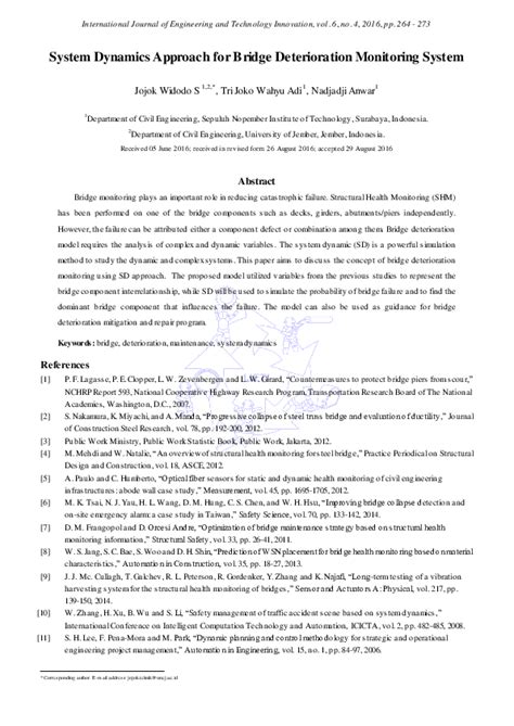 pdf system dynamics approach for bridge deterioration monitoring system
