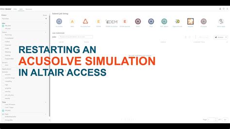 How To Restart An AcuSolve Simulation In Altair Access YouTube