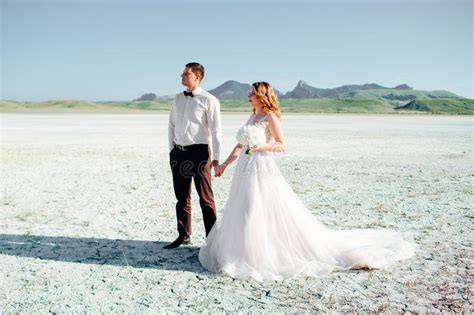 Pares Felices Del Reci N Casado Novia Y Novio Hermosos En Un Traje Imagen De Archivo Imagen De