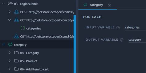Foreach Action Documentation Octoperf