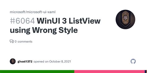 WinUI 3 ListView Using Wrong Style Issue 6064 Microsoft Microsoft