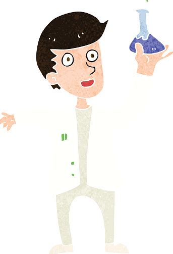 말풍선이 있는 즐거운 과학자 과학자에 대한 스톡 벡터 아트 및 기타 이미지 과학자 귀여운 그리기 Istock