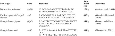 Oligonucleotide Sequences And Thermal Profiles Used In Pcr Test Target Download Scientific