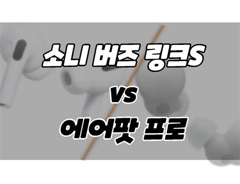 소니 링크 버즈 S Vs 애플 에어팟 프로 차이점비교 뭘 살까 Onna