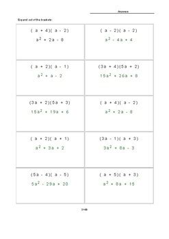 Expanding Quadratic Equations Questions Answers By Daniel Brown