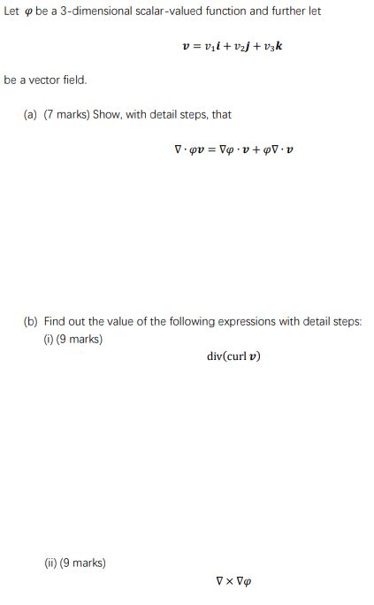 Solved Let Y Be A 3 Dimensional Scalar Valued Function And