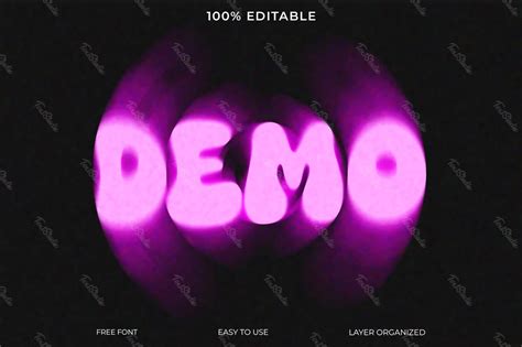 Demo Font Style Text Effect Photoshop PREMIUM PSD File