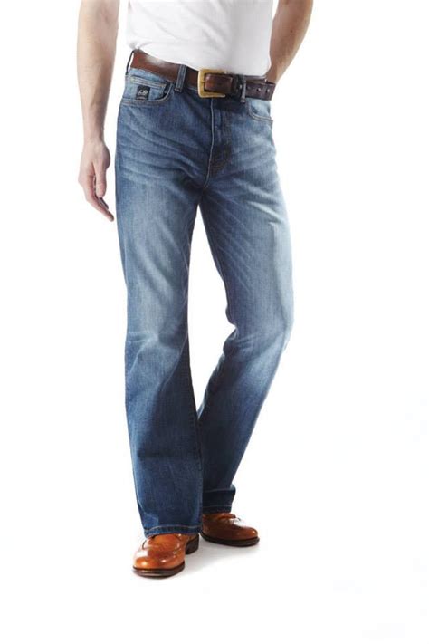 Mens Bootcut Jeans Medium Wash Stretch Indie Retro 70s Lc20 Lcj Den Lcjd