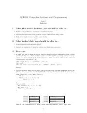 Ece Lab Worksheet Pdf Ece Computer Systems And Programming